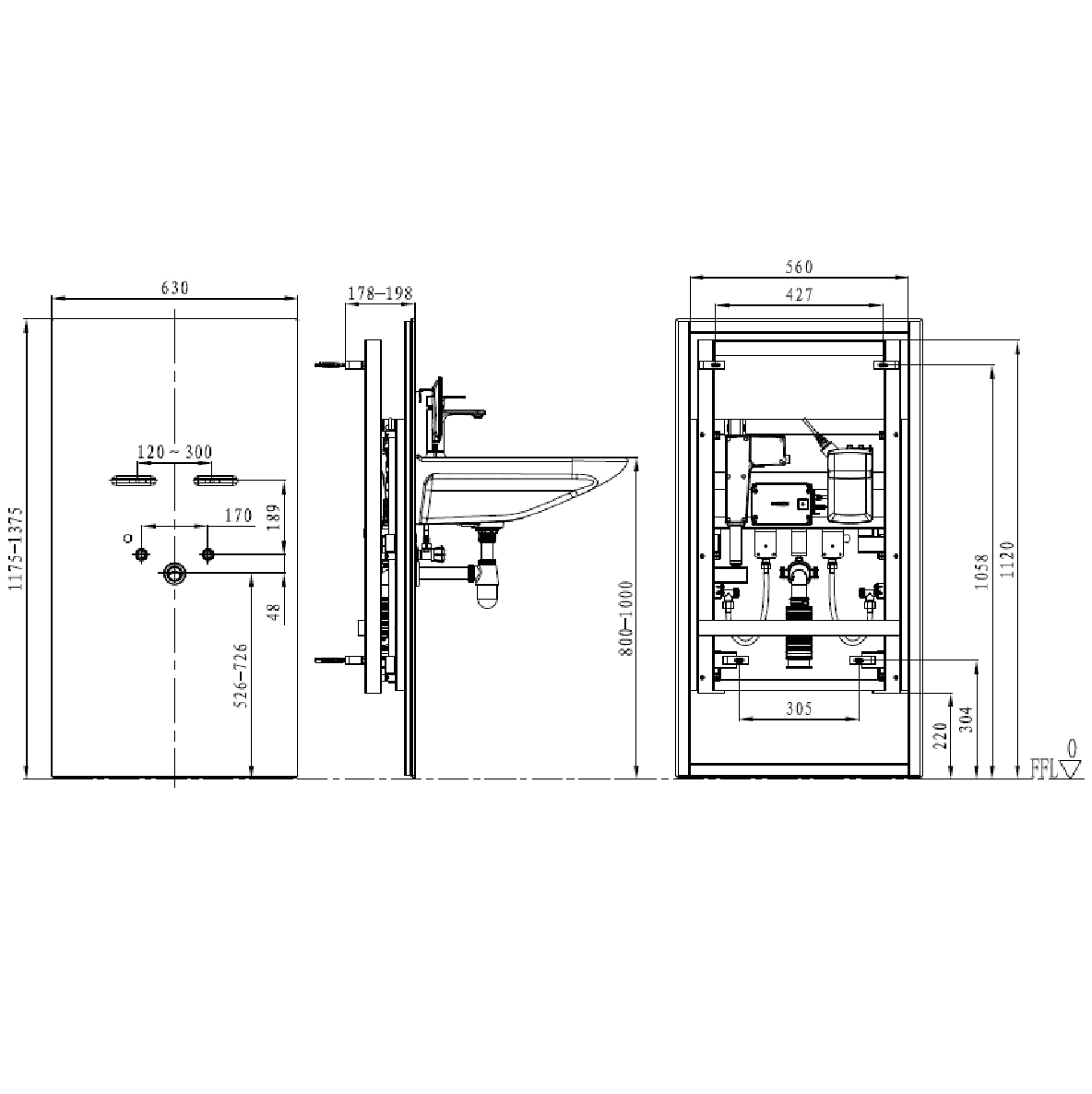 MC900-RC elektronisch höhenverstellbarer Waschtisch mit Fernbedienung